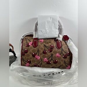 Coach | Bags | Coach Rowan Satchel Bag In Signature Canvas With Cherry ...
